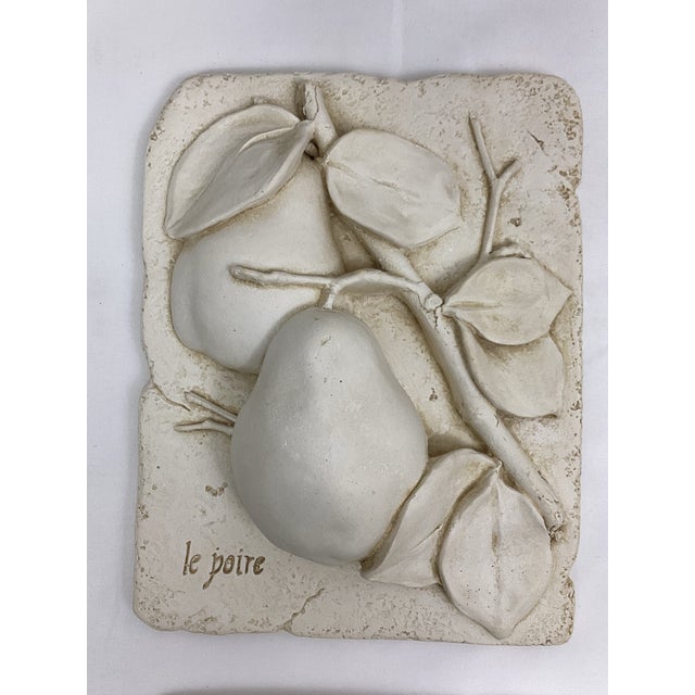Vintage French Molded Plaster Fruit Plaques, Set of 6 | Chairish