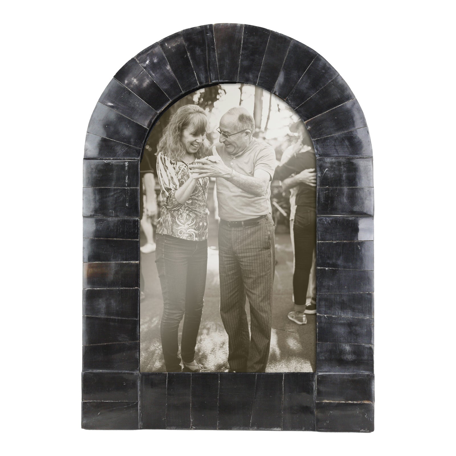 Black Arch Bone Inlay Picture Frame | Chairish