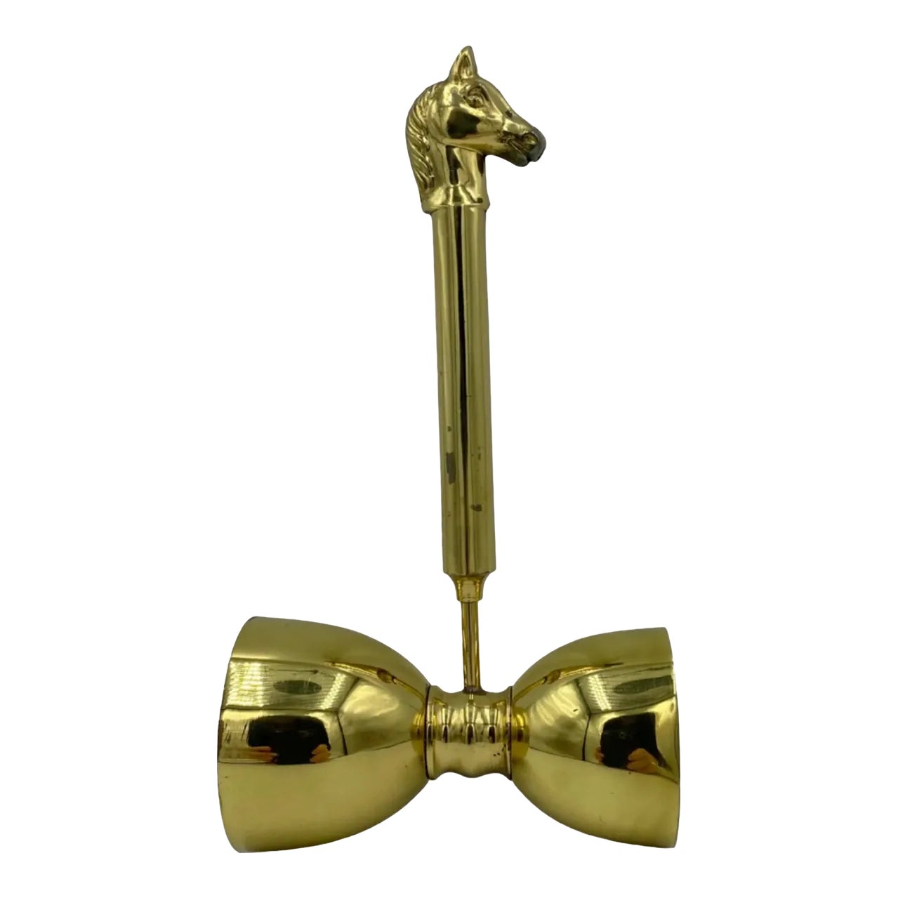 Vintage Mid-Century Equestrian Horse Head Brass Cocktail Jigger Tool ...