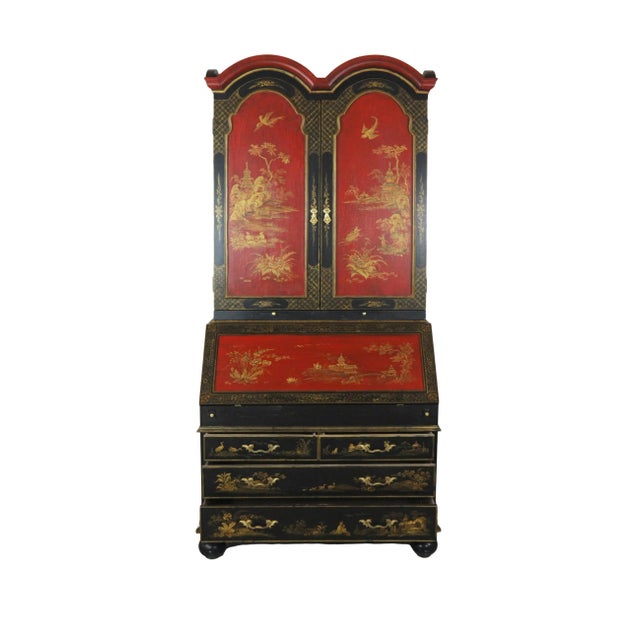 Vintage English George III Style Black and Red Decorative Tall ...