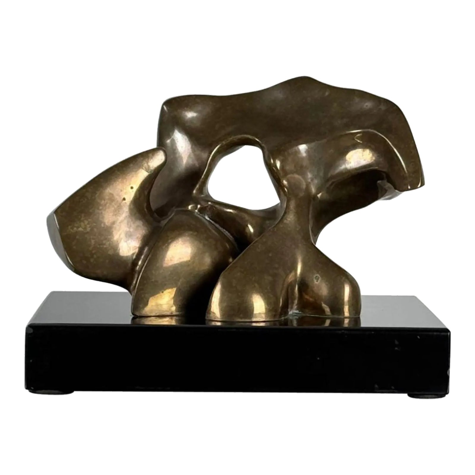 1990s Patinated Bronze Abstract Sculpture by Sy Rosenwasser | Chairish