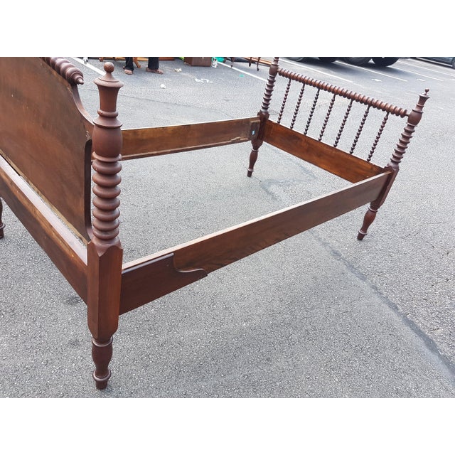 19th Century Spindle Spool Jenny Lind Style Twin Bedframe | Chairish