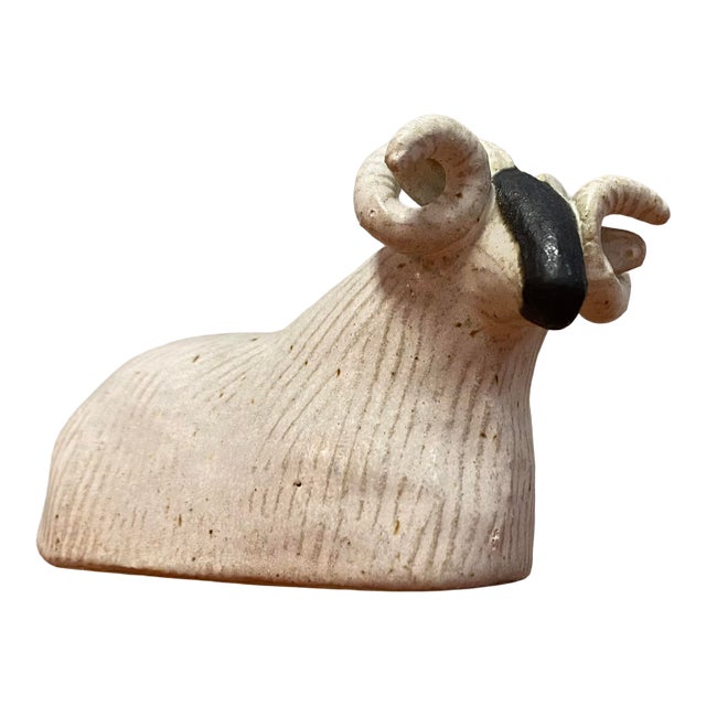 Studio Pottery Ceramic Ram | Chairish