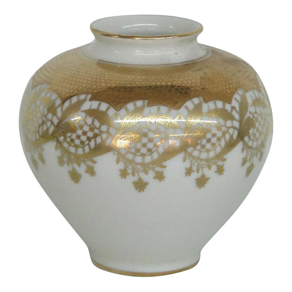 Alka Bavaria Brabant Gold Gilt German Porcelain Vase | Chairish