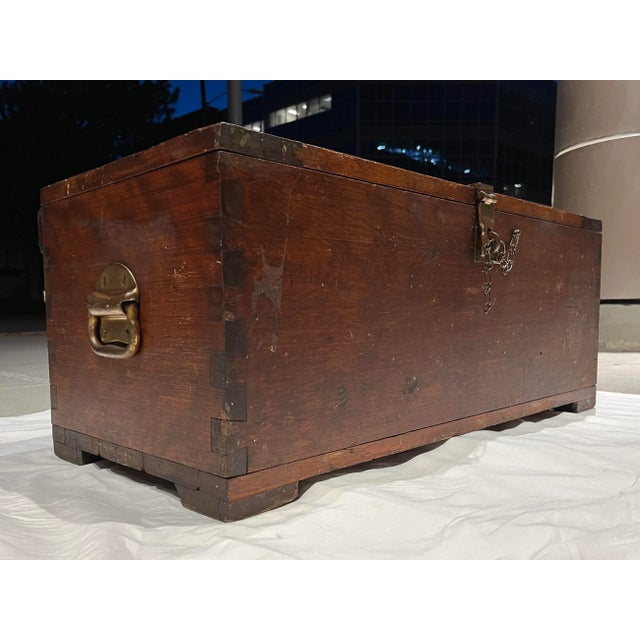 Antique Railroad Tool Chest in Solid Oak With Bronze Mounts From Adams ...