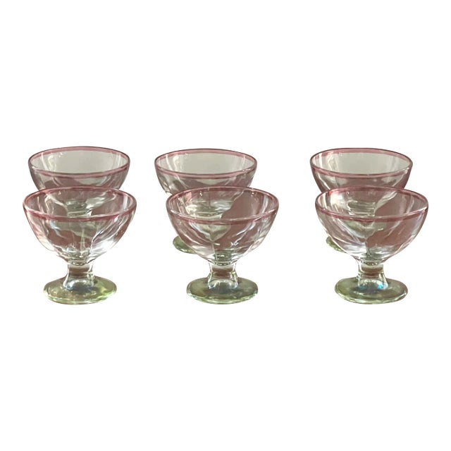 Vintage Italian Glass Footed Dessert Cups Set Of 6 Chairish