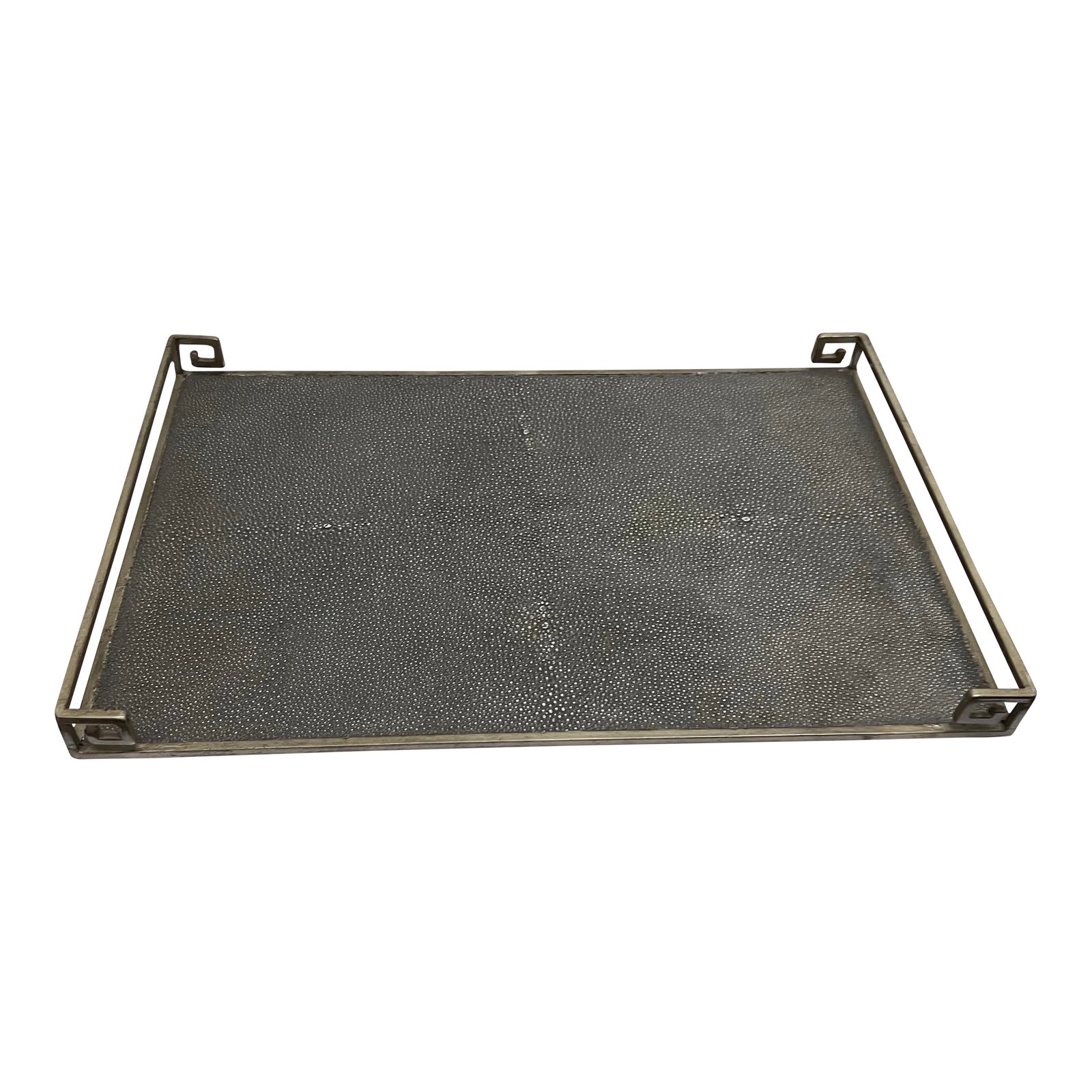 Contemporary Faux Shagreen Tray | Chairish