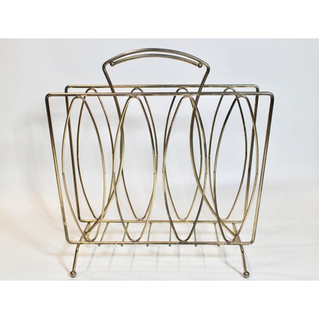 Mid Century Modern Brass Magazine Rack | Chairish