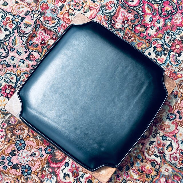 Ethan Allen Mid-Century Modern Stacking Low Stool in Black | Chairish