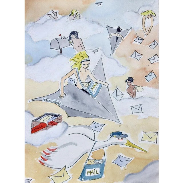 Gabrielle Rul, Mail Express, 2021, Watercolor | Chairish