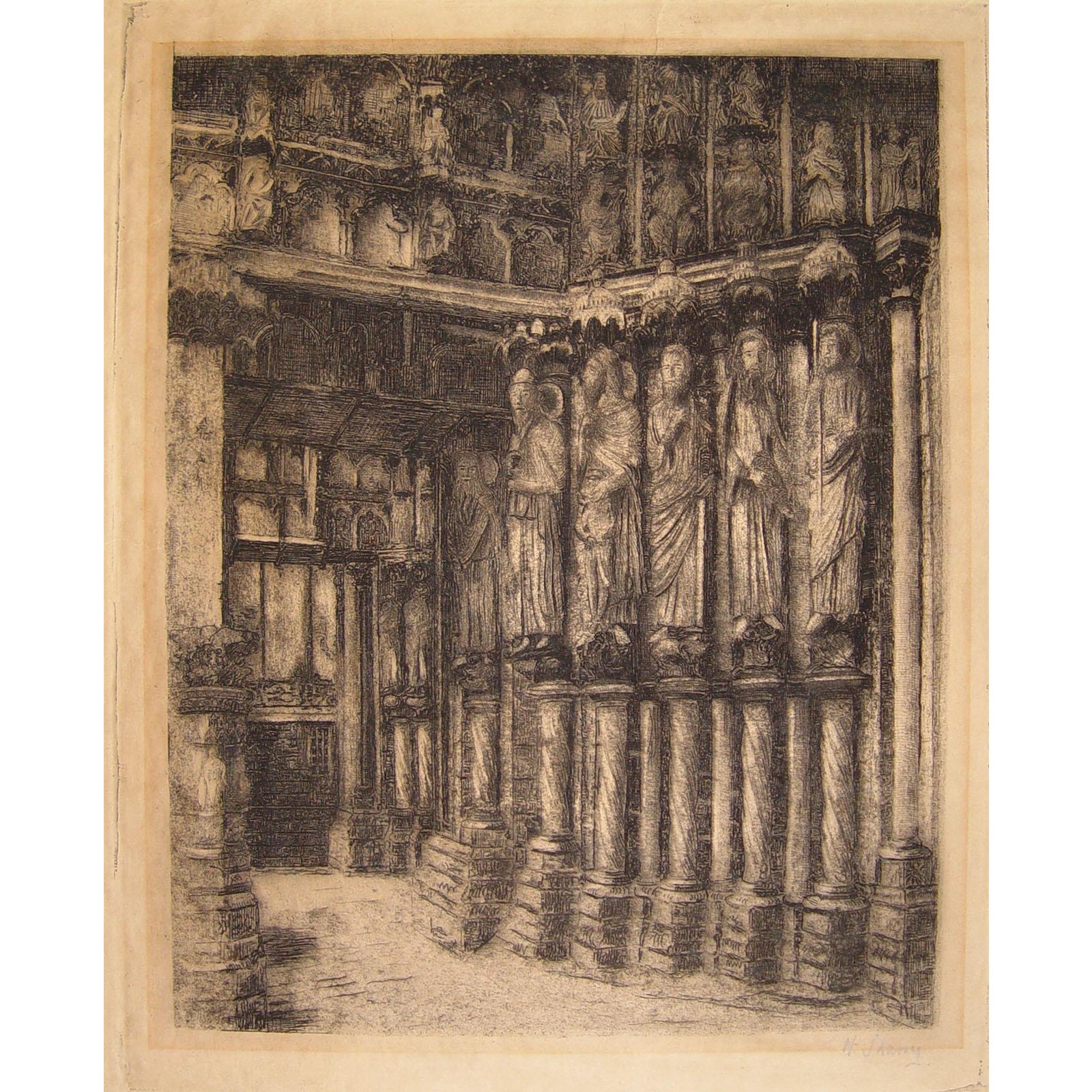 Architectural Interior by W. Strang, Etching | Chairish