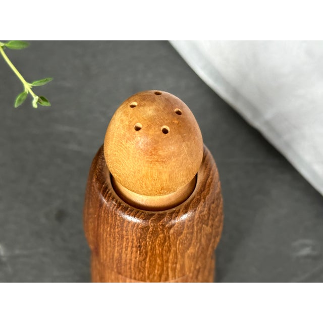 Mid Century Modern Danish Teak Wood Salt Shaker | Chairish
