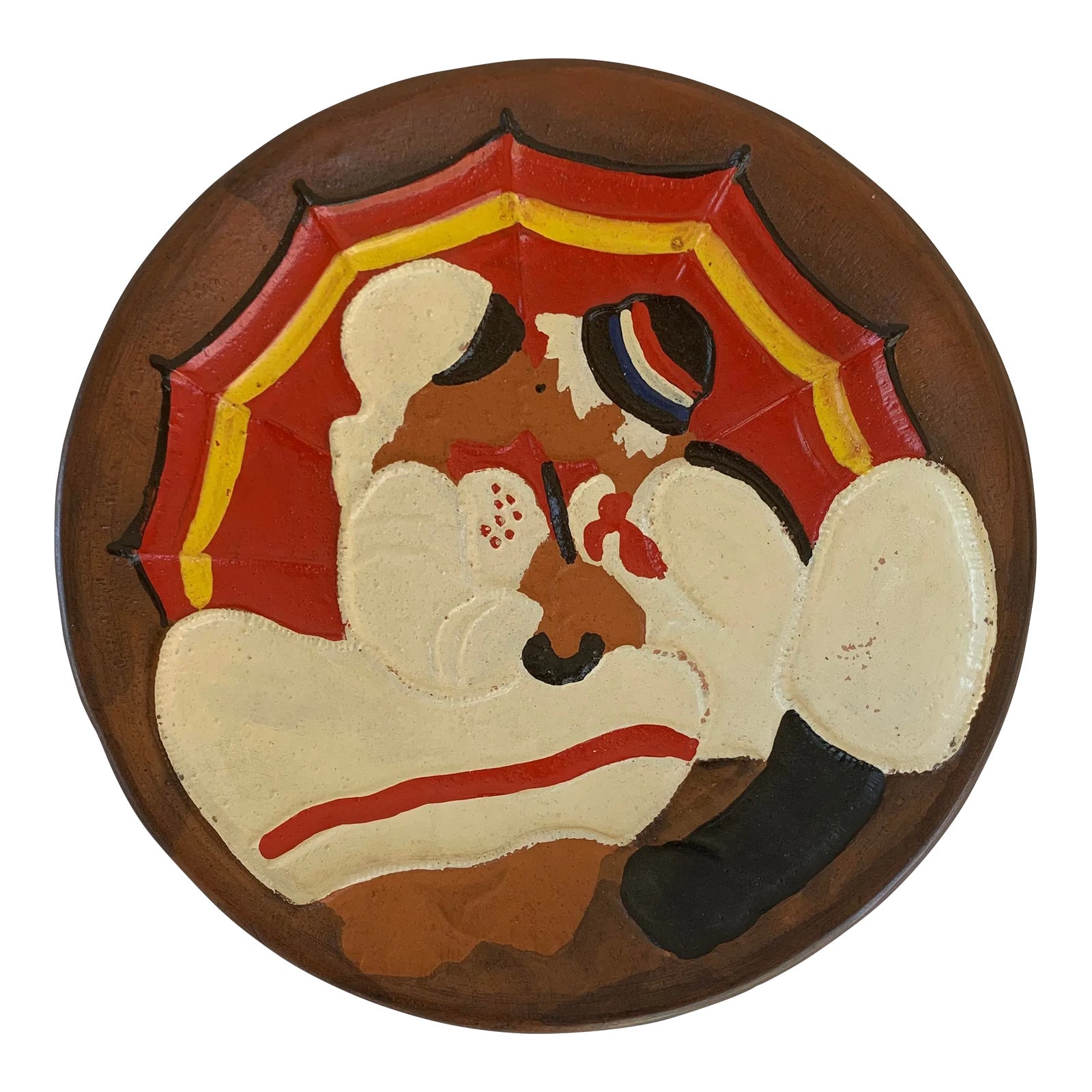 1980s Šestine Folk Art Handcrafted Red Clay Zagreb Croatia Plate | Chairish