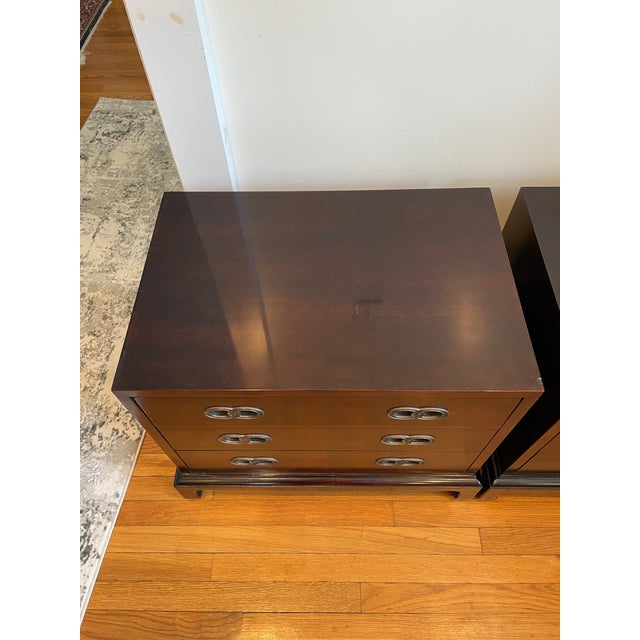 Mid Century Henredon Ming Nightstands Michael Taylor | Chairish