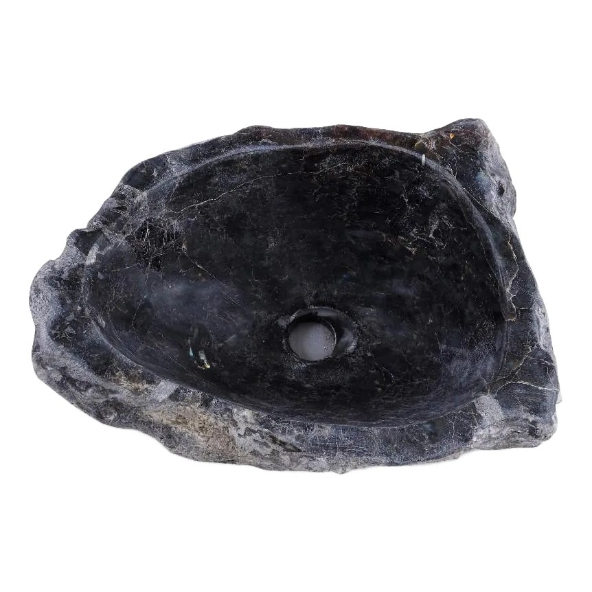 Black Labradorite Geode Gemstone Vessel Sink Handcarved | Chairish