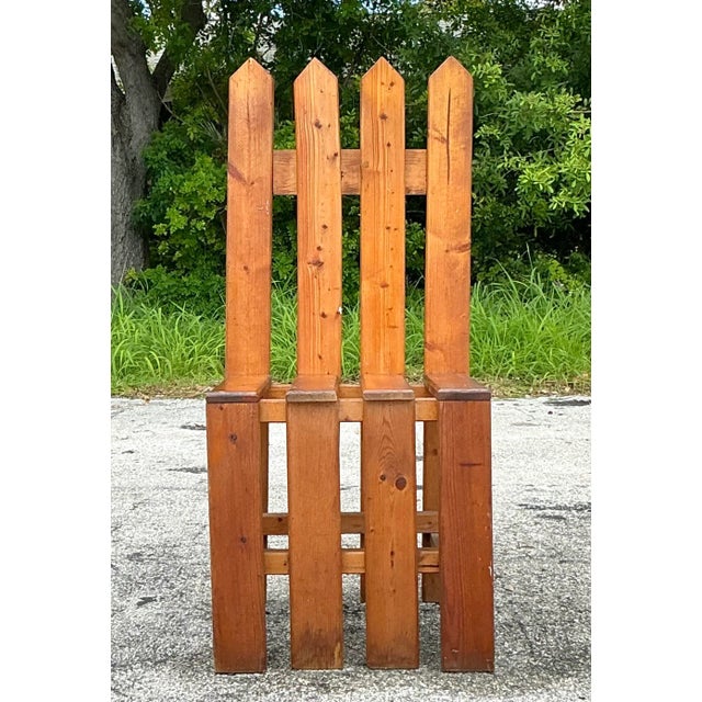 Vintage Boho Picket Fence Chair | Chairish