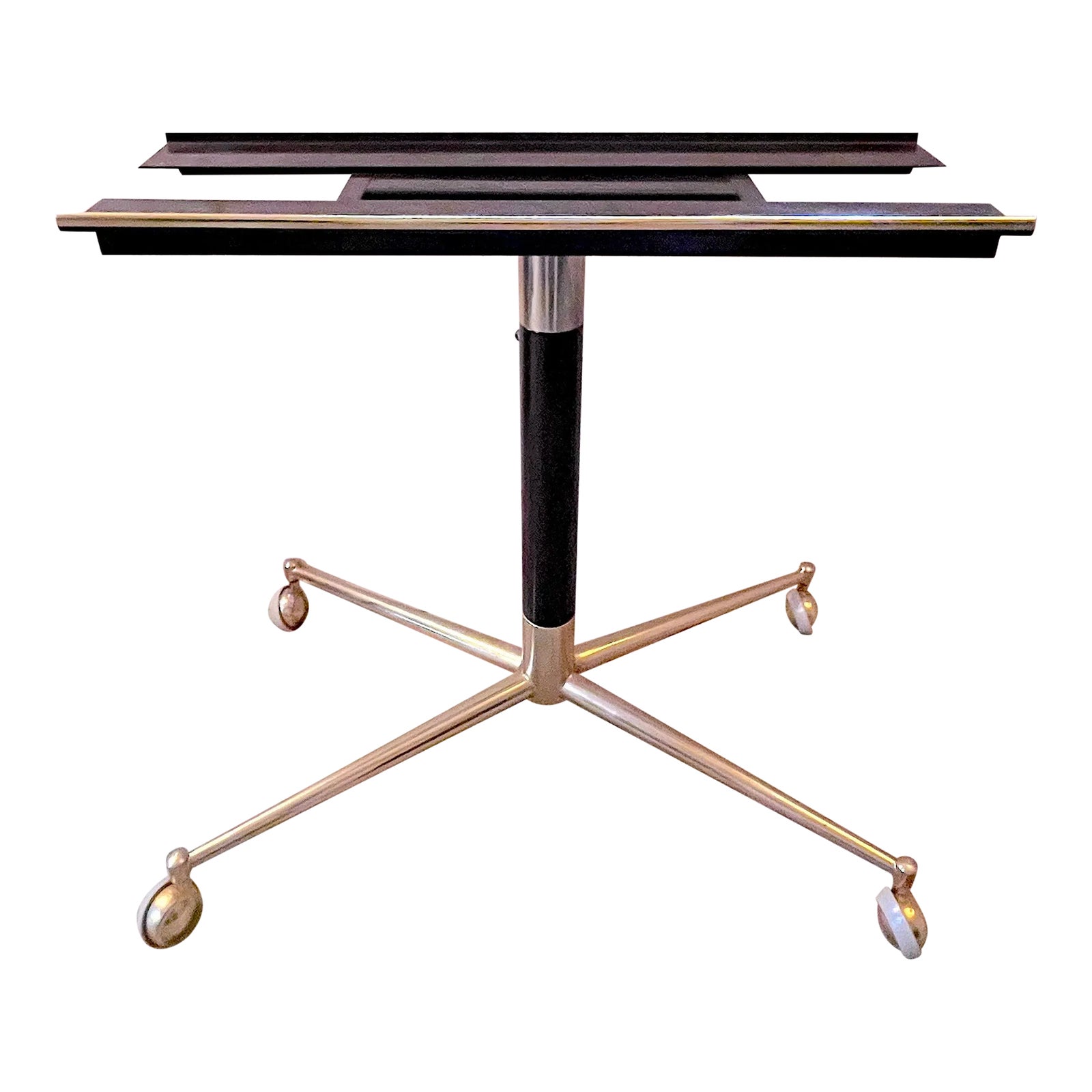 Hi-Fi or Tv Table, in Brass & Metal, Mid 20th Century France | Chairish