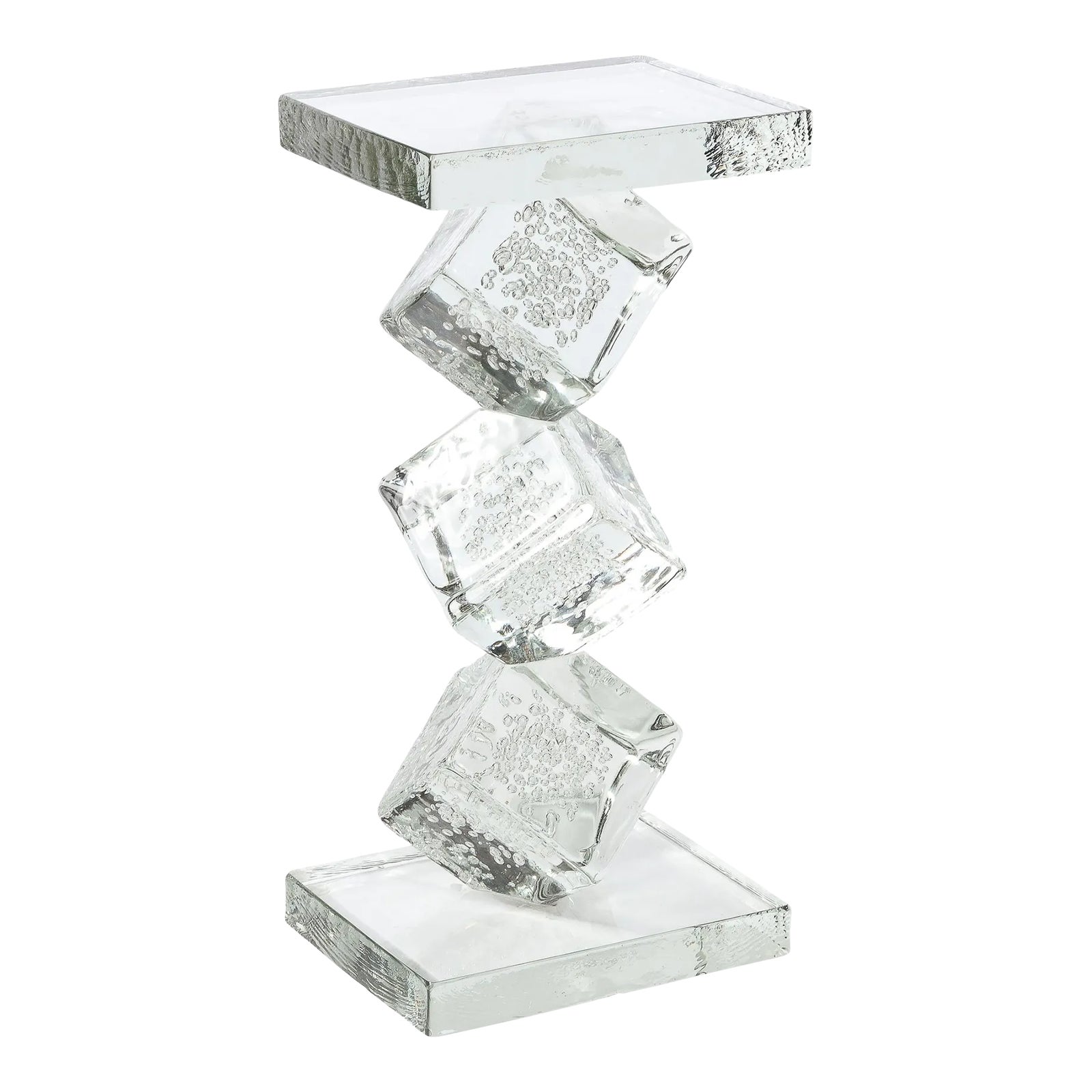Modernist Sculptural Cubic Handblown Translucent Murano End/ Side Table ...