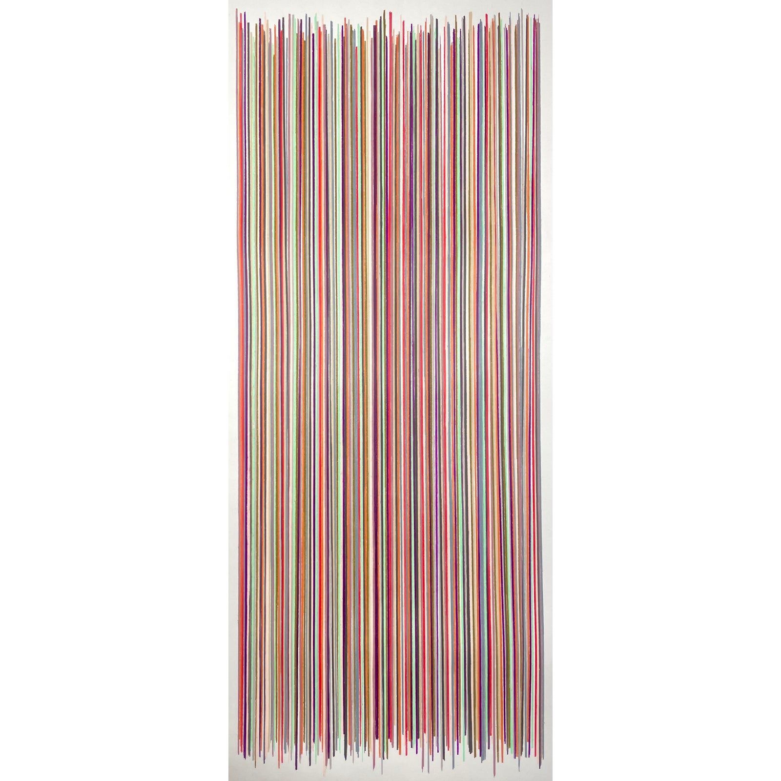 Sarah Vaaler Modern Minimalist Drawing With Multicolor Stripes in Red ...