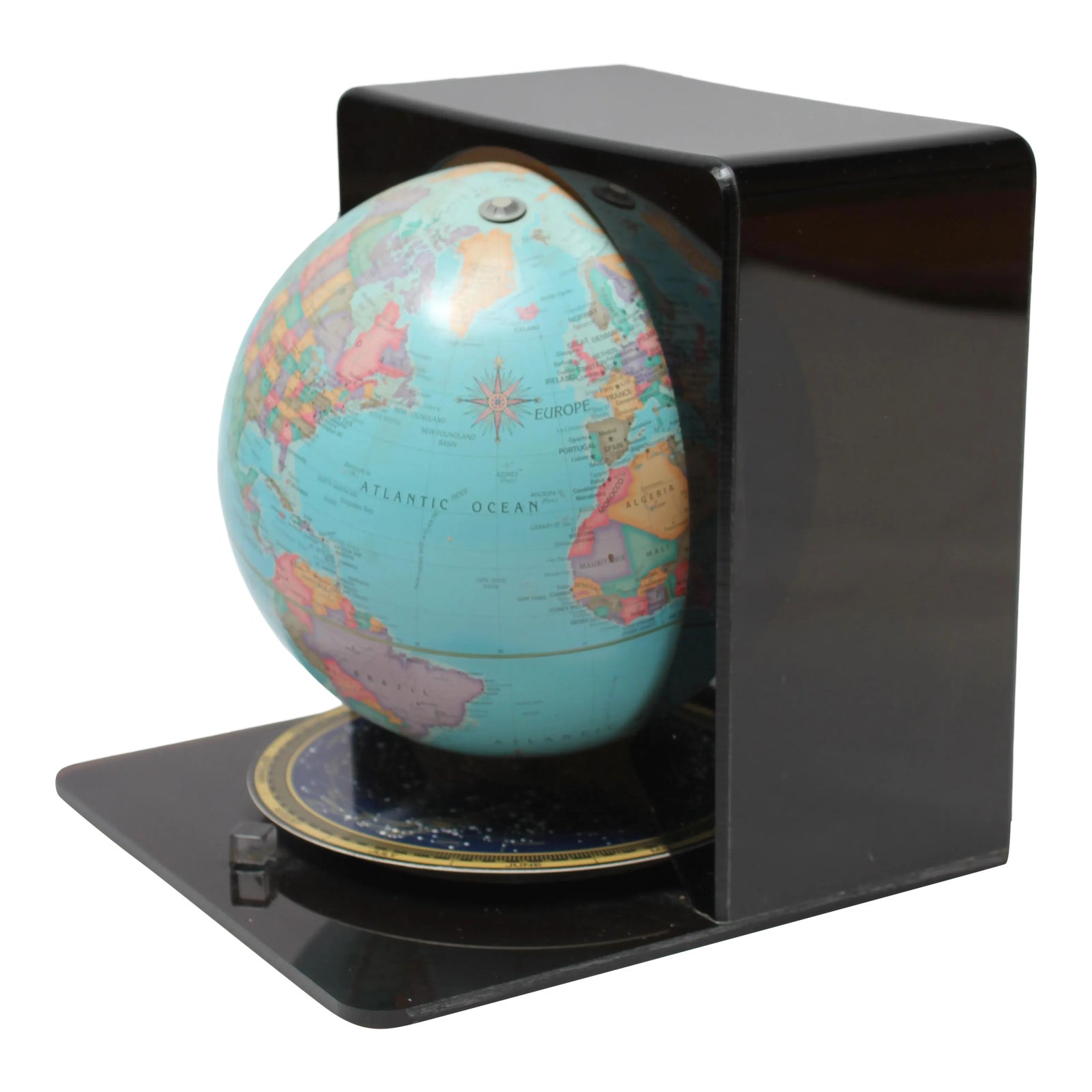 Vintage Globe / Planisphere With Black Acrylic Casing | Chairish
