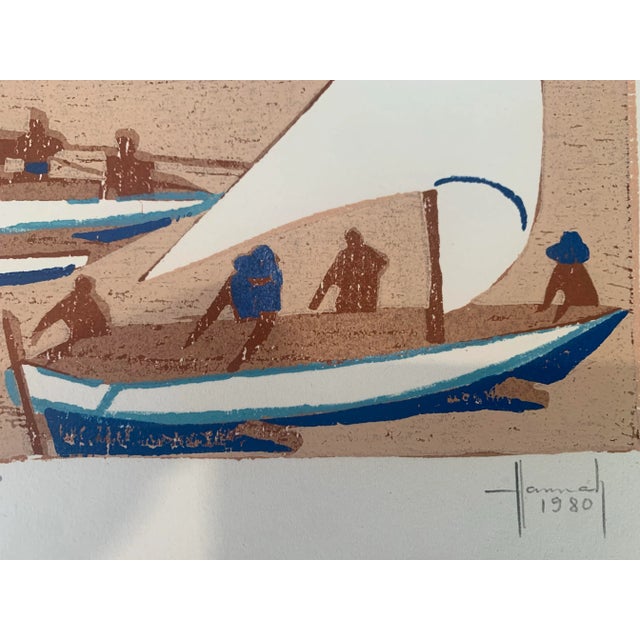 Woodcut of Sail Boats Signed and Numbered by Brazilian Artist Hannah ...