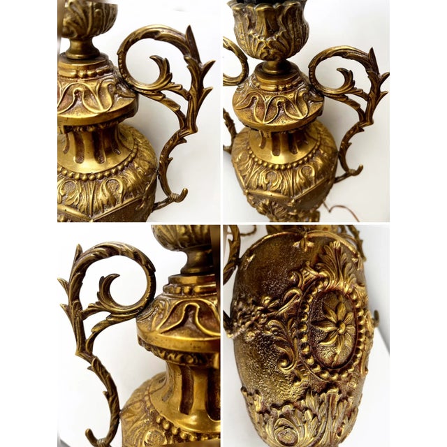 1960s Renaissance Style Lamp in Antique Bronze | Chairish
