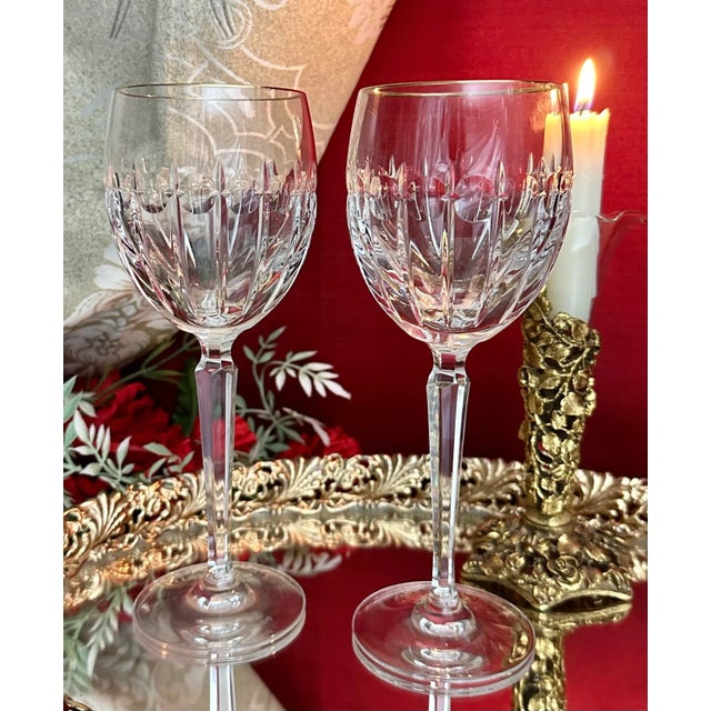 1970s Grenville Gold Waterford Crystal Wine Glasses - a Pair | Chairish