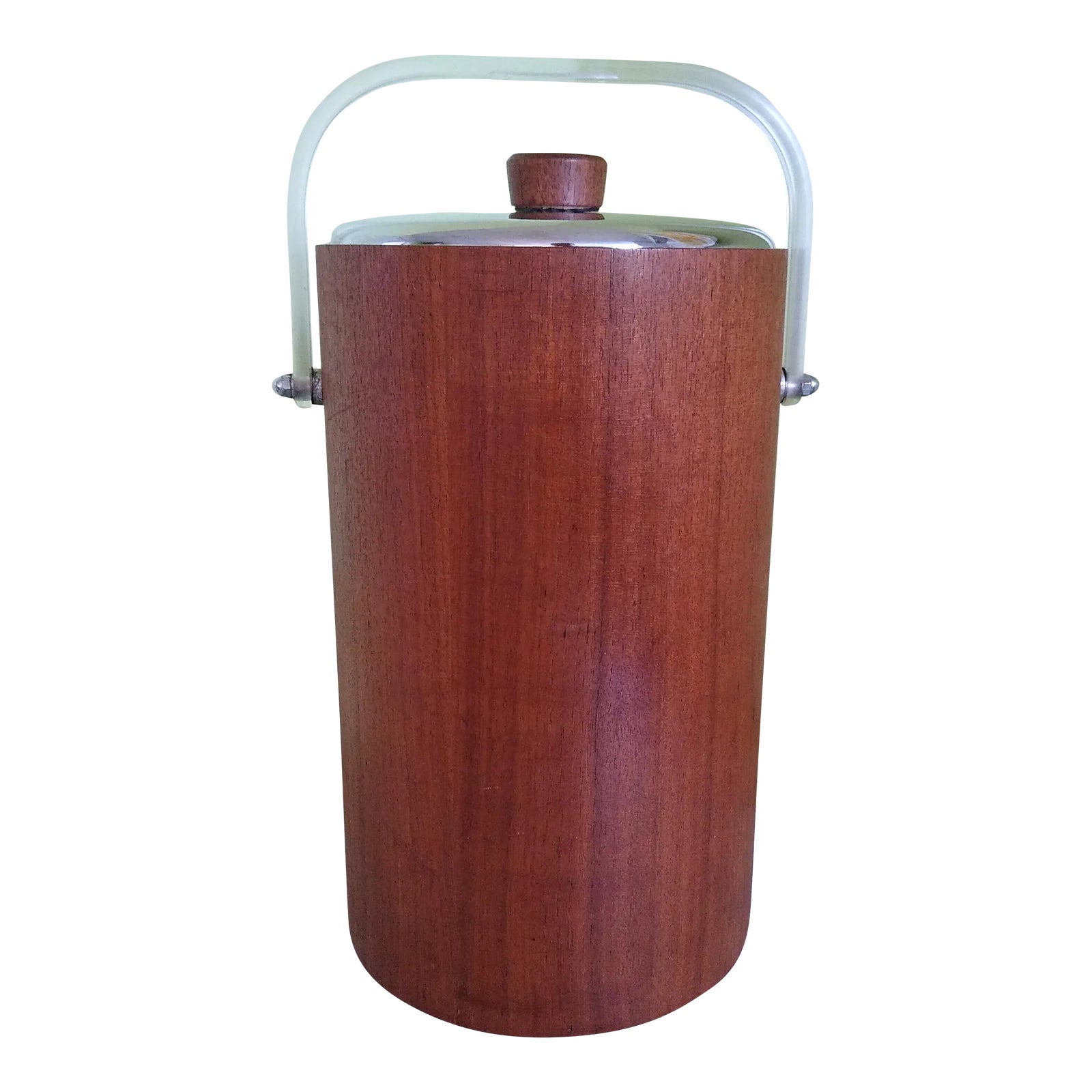 Vintage 1960s Mid-Century Modern Teak Ice Bucket by Thermos | Chairish