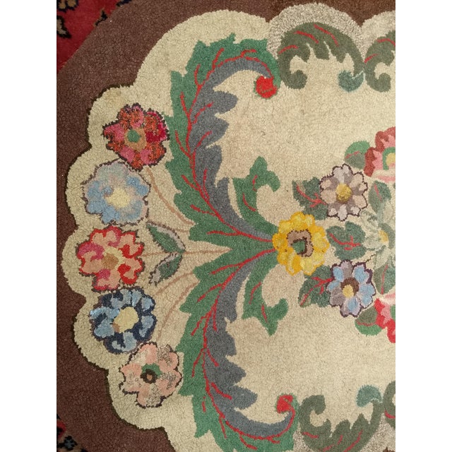 Early American Handmade Hooked Rug - 3’ x 4’ 9” | Chairish