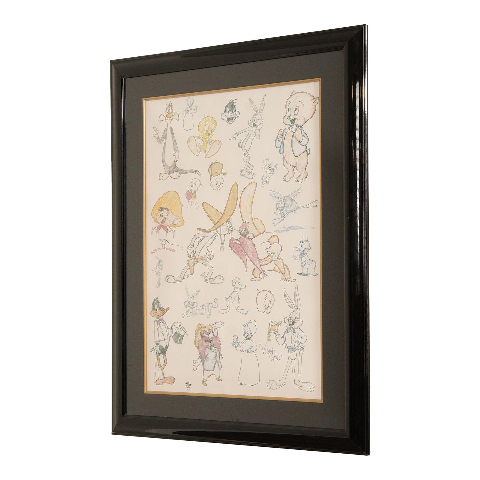 Virgil Ross Looney Tunes Character Sketch Lithograph | Chairish