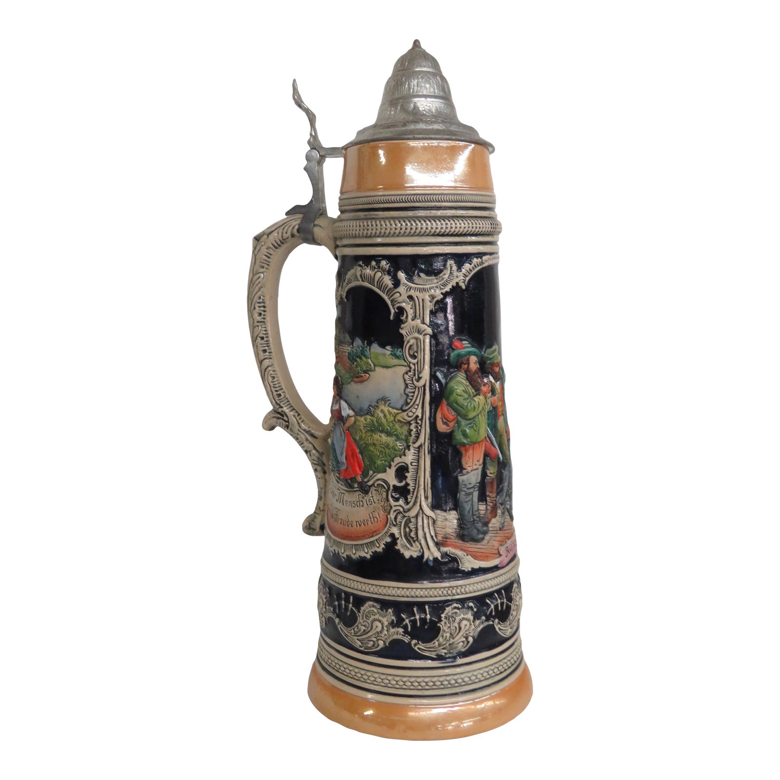 Germany Extra Large 17 Inches Ceramic Pewter Lidded Beer Stein 4515b ...