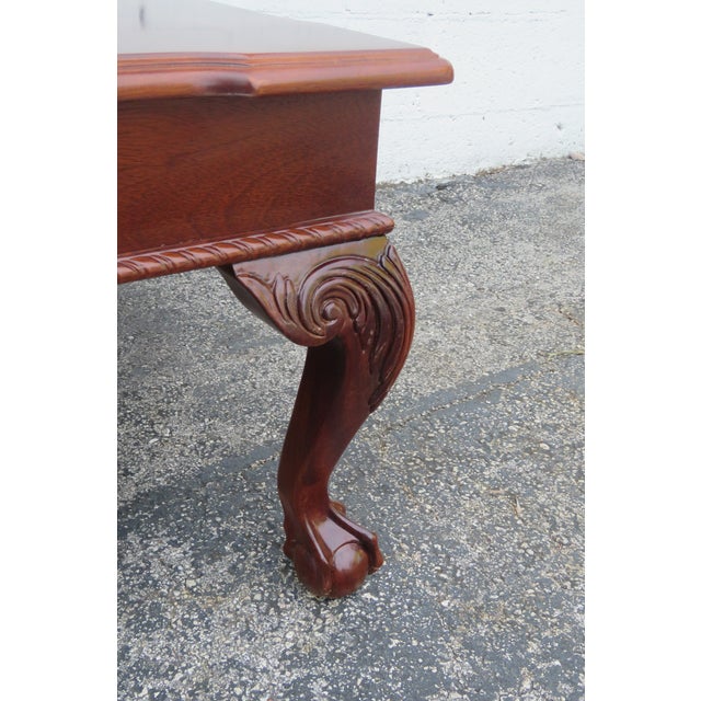 Ethan Allen Ball and Claw Feet Mahogany Coffee Table | Chairish