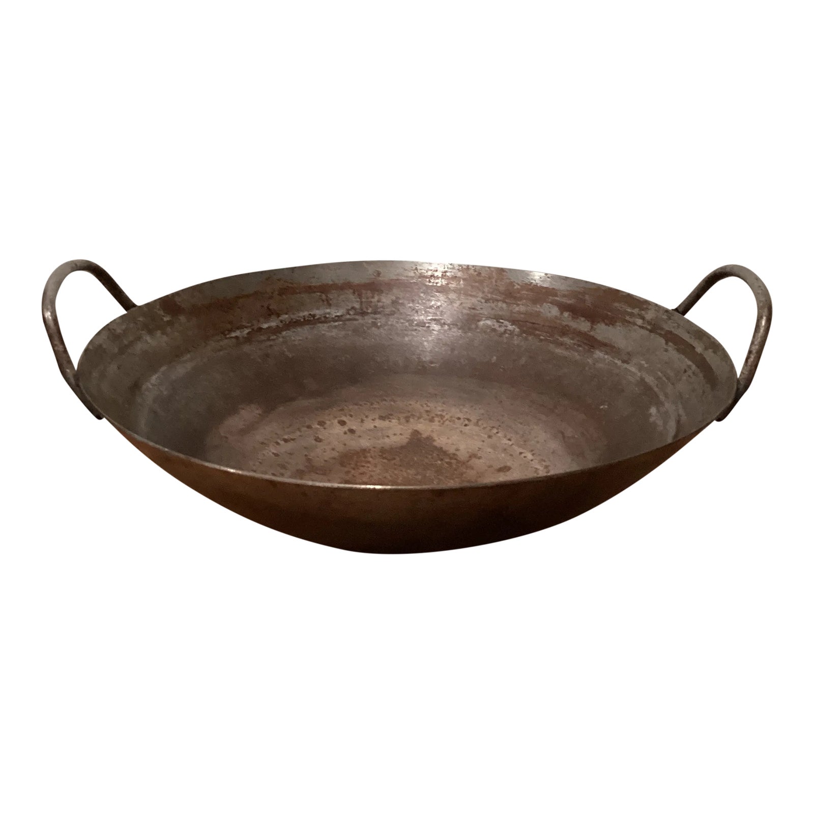 Vintage Old Chinese Iron Rich Patina Big Size Wok Frying Cookware ...