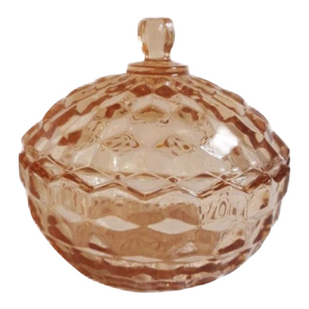 Pink Depression Glass Candy Dish With Lid Glass Designs