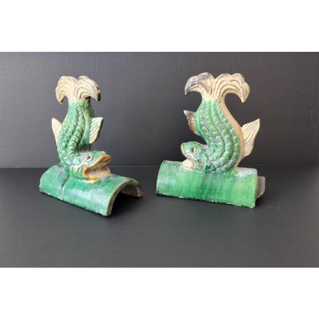 Antique Asian Architectural Figural Fish Roof Tile - a Pair | Chairish