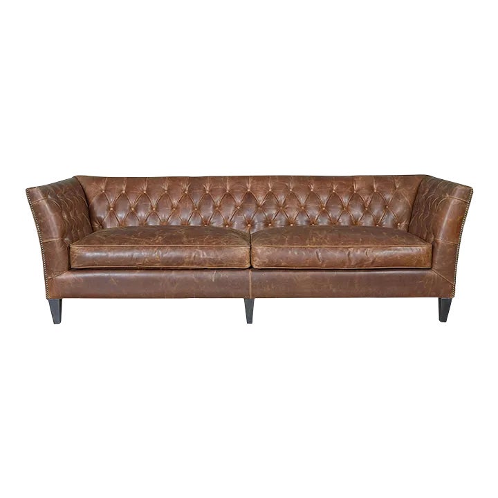 Transitional Logan Sofa, Chestnut | Chairish