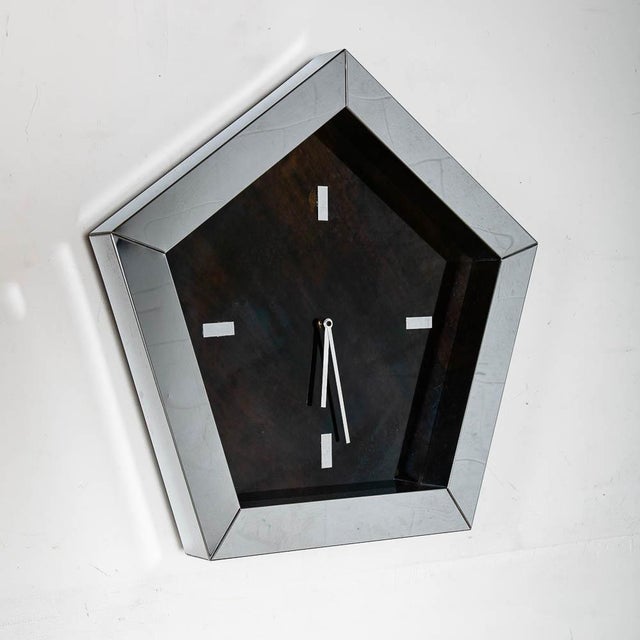 1970s Mid-Century Modern Curtis Jere Clock Mirror Wall Art Chrome ...