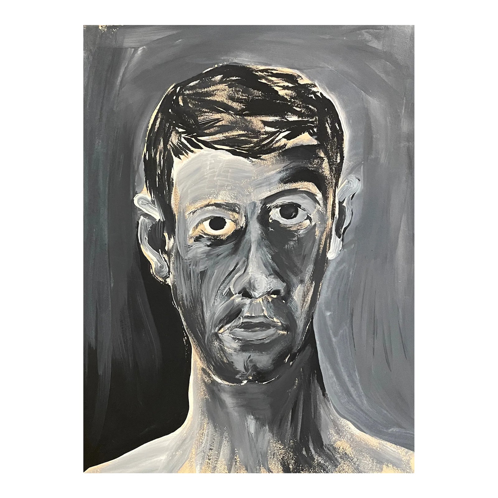 1964 Larry Connatser Chicago Self Portrait Painting | Chairish