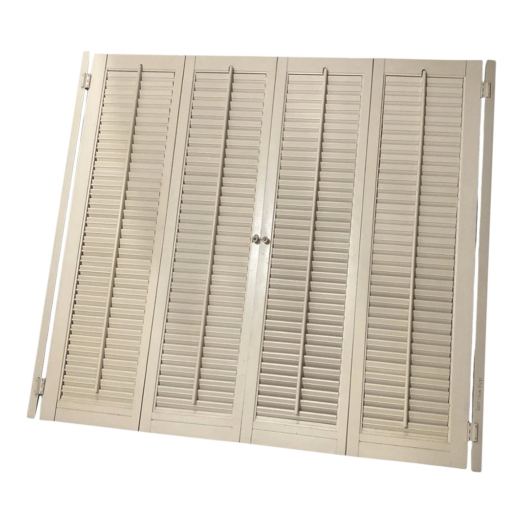 Vintage Bi Fold Interior 39” X 38” Wood Window Plantation Cream ...