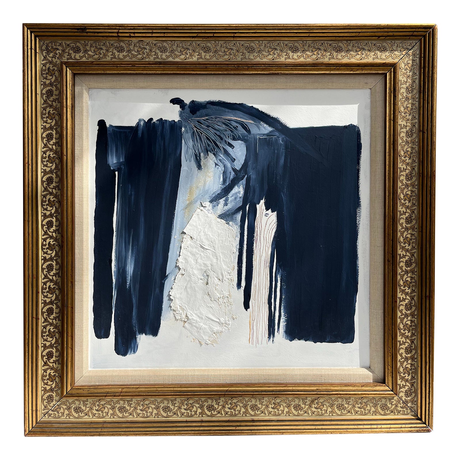 Original Framed Abstract Collage Painting | Chairish