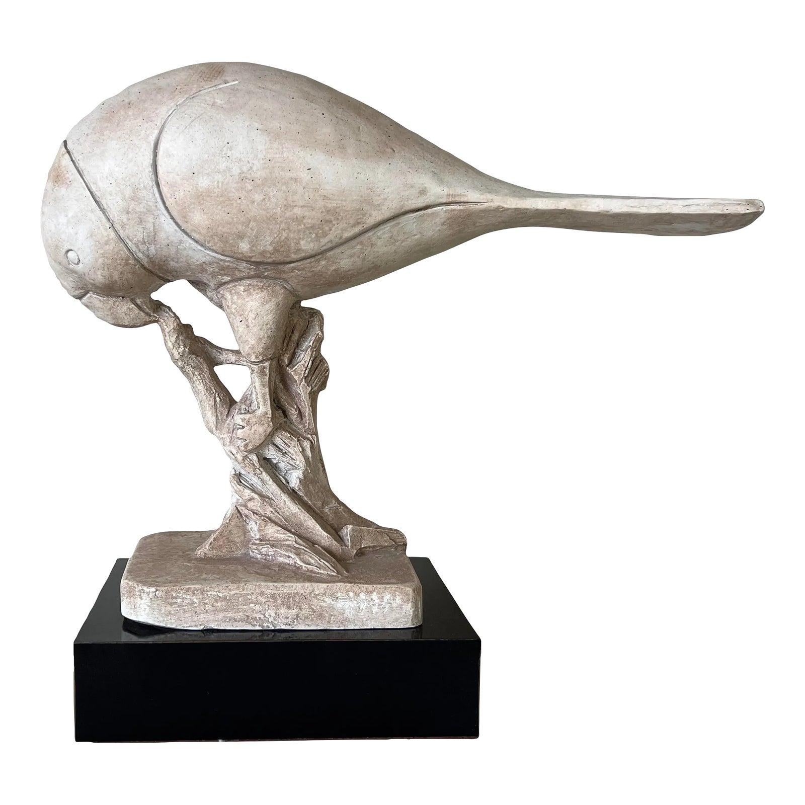 1980's Vintage Bird on a Perch Sculpture by Austin | Chairish