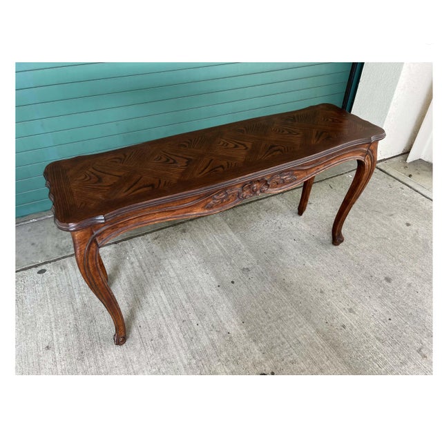 Late 20th Century French Provincial Style Carved Sofa Console Table ...