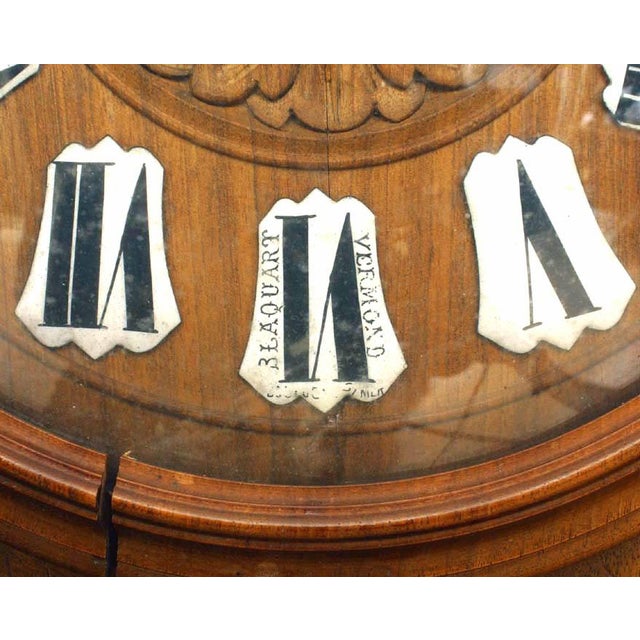 English Victorian Walnut Wall Clock & Barometer - A Pair | Chairish