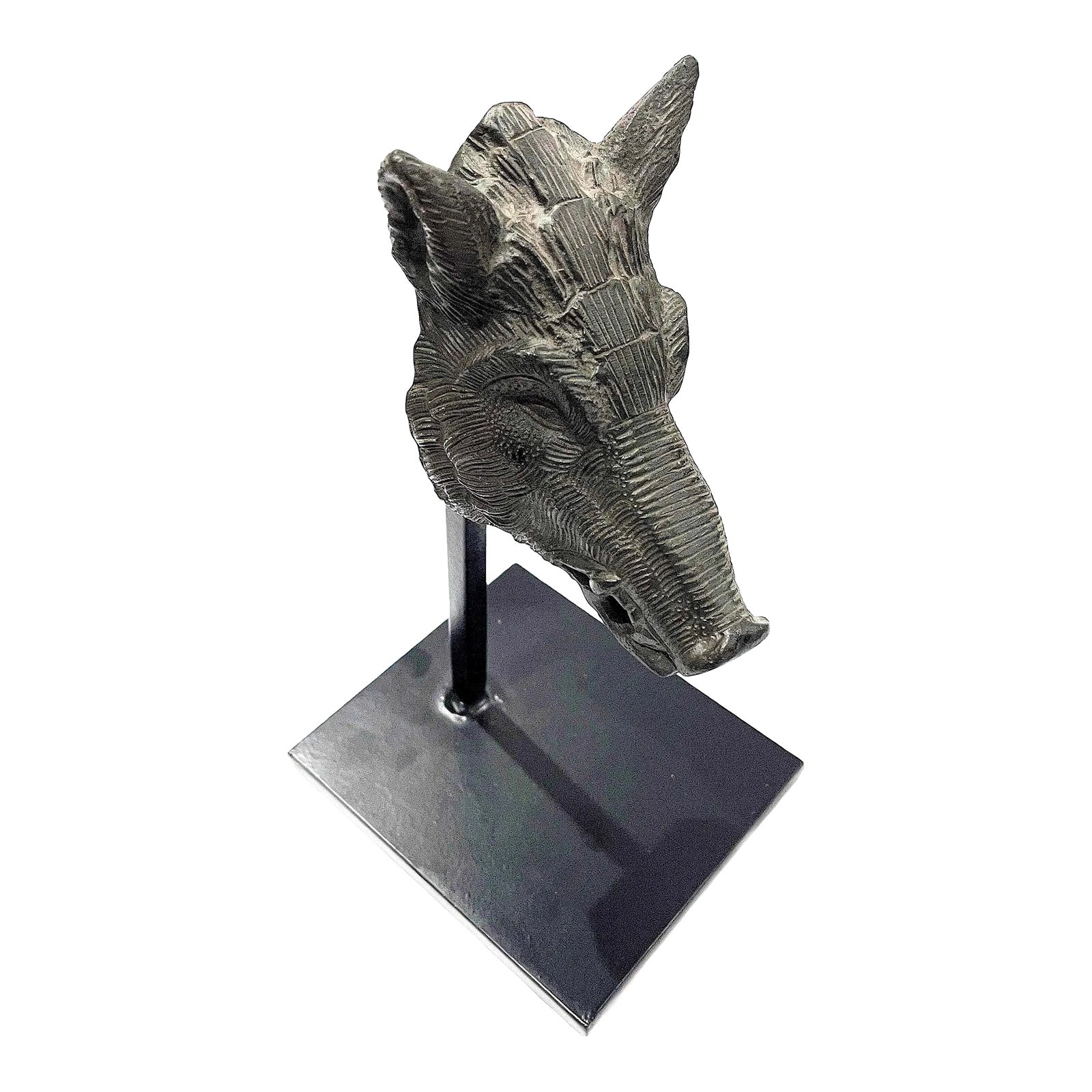 Wild Boar Sculpture in High Relief Cast Metal | Chairish