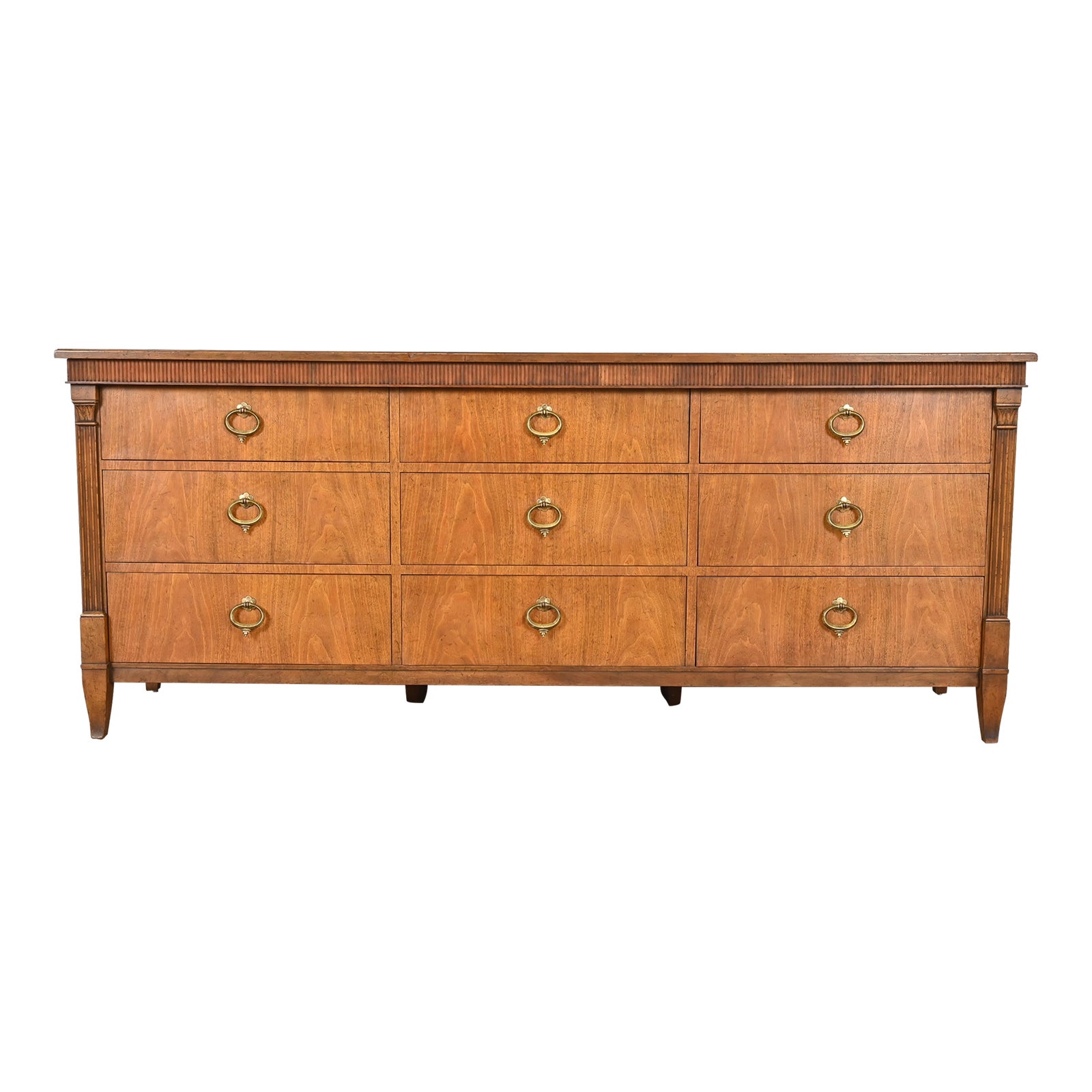 Baker Furniture French Regency Louis XVI Walnut Triple Dresser or ...