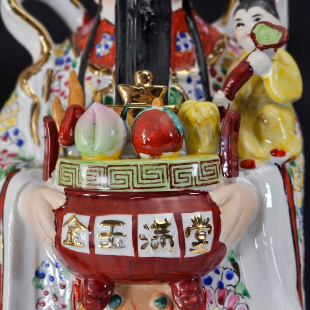 Chinese Fu Lu Shou Feng Shui Gods Figurines Lot of 3 | Chairish