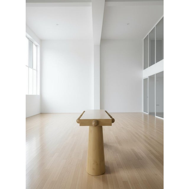Dot 65"long Modern Architectural Console Table With Ball Design in Light Oak | Chairish