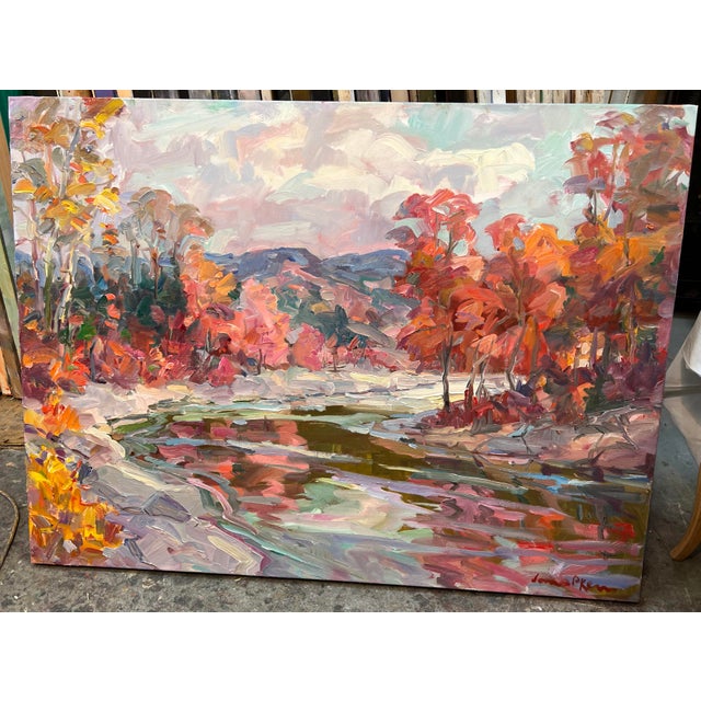 "October Reflections" Contemporary Impressionist Landscape Oil Painting ...