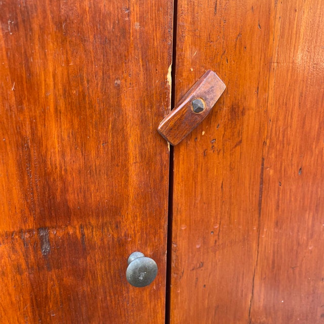 Early 1800s Pine Corner Cabinet With Scalloped Front, H-Hinges, and ...