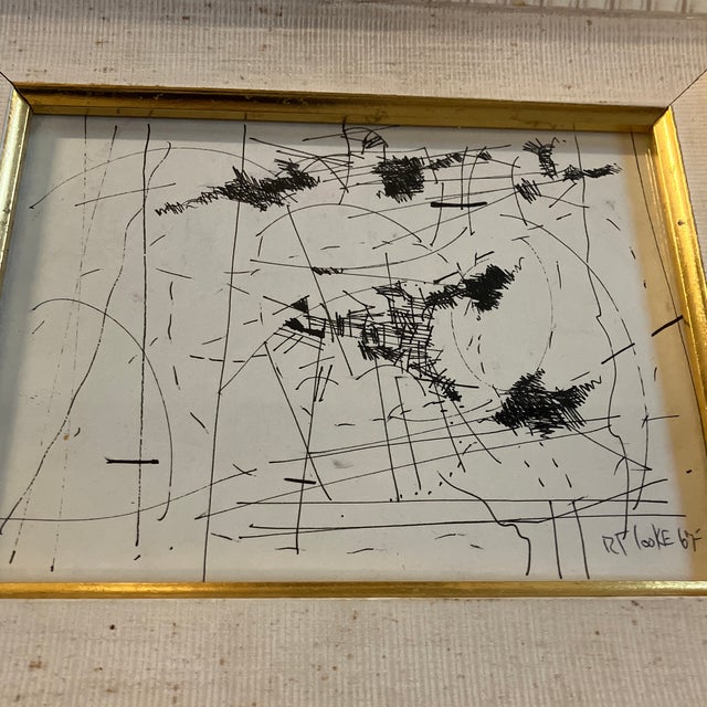 1960’s Original Robert Cooke Abstract Ink Drawing Vintage Frame | Chairish